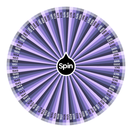 20th Century Years | Spin the Wheel - Random Picker