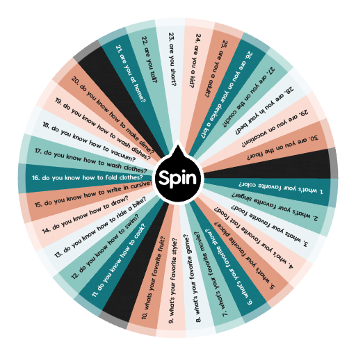 30 questions | Spin the Wheel - Random Picker