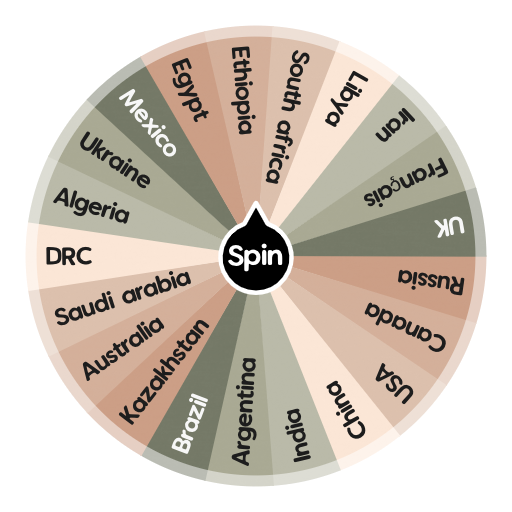 Big and medium countries | Spin the Wheel - Random Picker