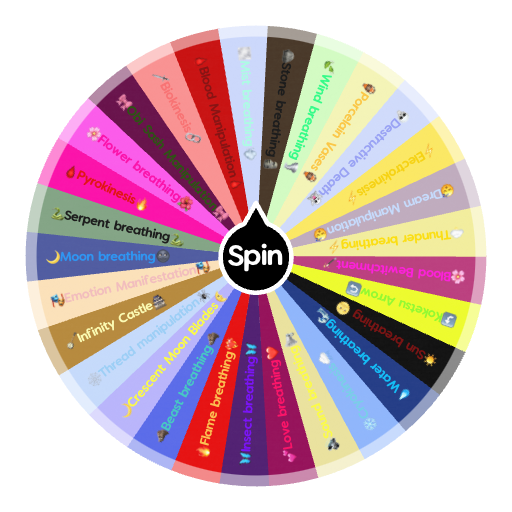 Breathing styles/ blood demon arts | Spin the Wheel - Random Picker