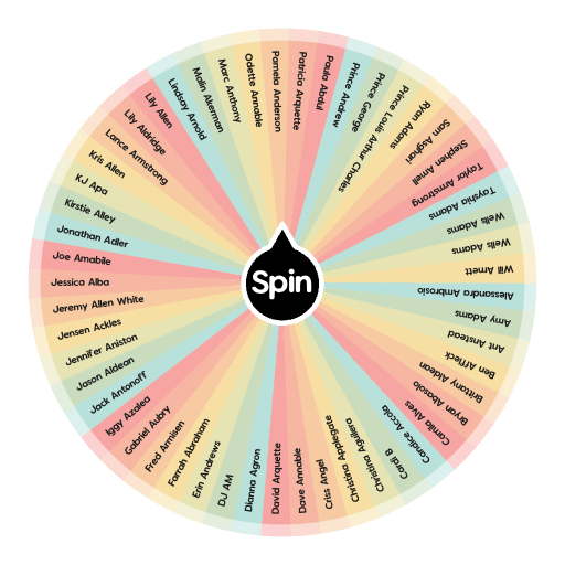 Celebrities Whose Names Begin With "A" | Spin the Wheel - Random Picker