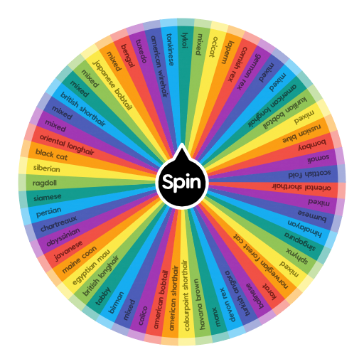 domestic cat types | Spin the Wheel - Random Picker