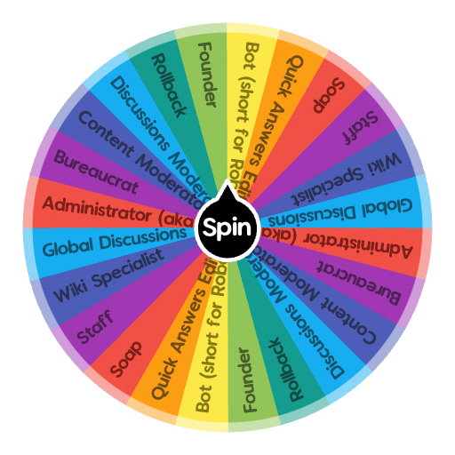 Fandom Wiki Roles (aka user rights) | Spin the Wheel - Random Picker