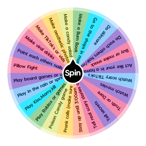 Fun Sleepover Activities 💅 | Spin The Wheel - Random Picker