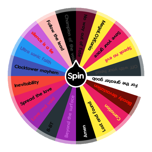 Grace ost and cst’s | Spin The Wheel - Random Picker