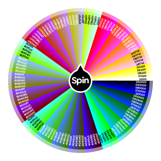hex codes with 0, 64, 128, 192, 255 rgb | Spin the Wheel - Random Picker