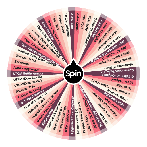 High rank Skibidi toilet charecters | Spin the Wheel - Random Picker