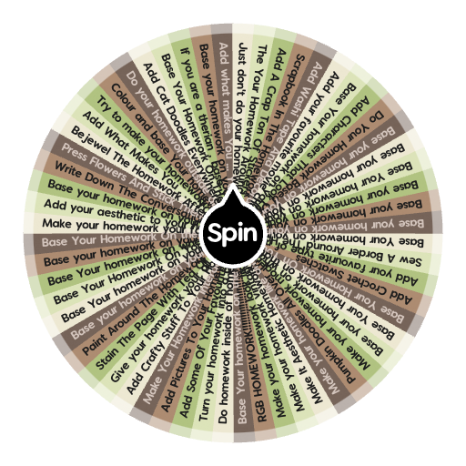 Homework ideas | Spin the Wheel - Random Picker