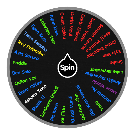 Jedi vs Sith (Star Wars Canon) (Remasterd 3.0) | Spin The Wheel ...