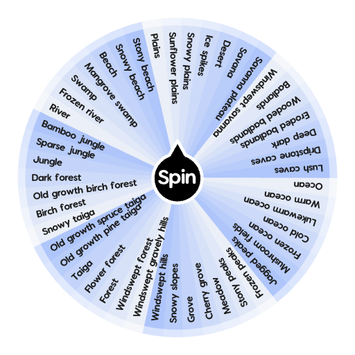 Minecraft Overworld biomes | Spin the Wheel - Random Picker