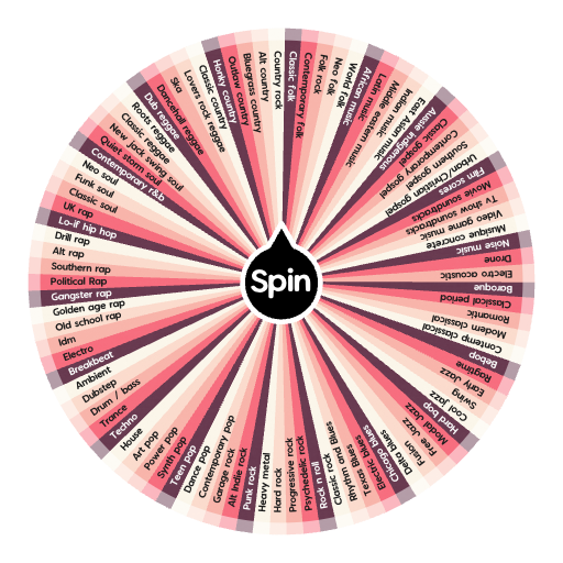 Music Genres w/ sub genres a | Spin The Wheel - Random Picker