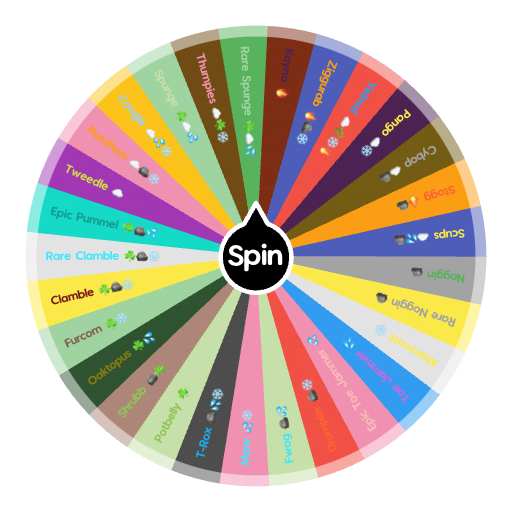 My Singing Monsters Wheel MSMW - Common, Rare and Epic NATURALS and 🔥 ...