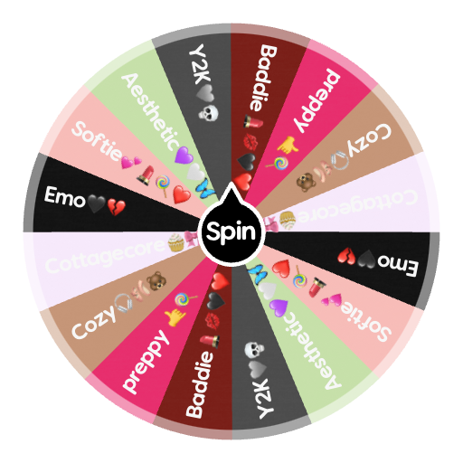 Outfit styles ♡´･ᴗ･`♡🧸🎀🖤🤍 | Spin the Wheel - Random Picker