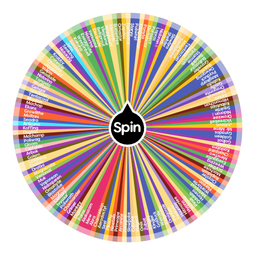 Pokemon Gen 1 151 Color Codes by Primary Type | Spin the Wheel - Random ...