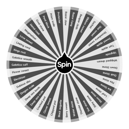 Pokémon evolution items | Spin The Wheel App