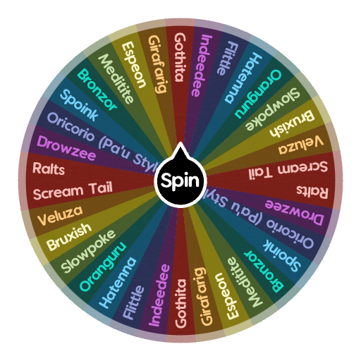 Psychic Type Pokemon (Gen 9) | Spin the Wheel - Random Picker