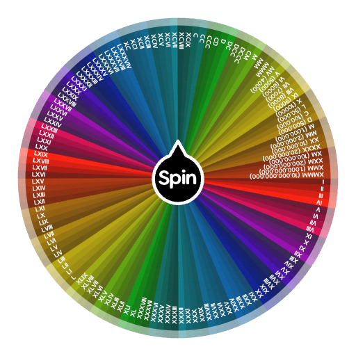 Roman numerals by letter | Spin The Wheel - Random Picker