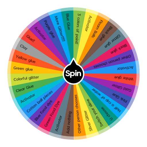 Slime Ingredients!! Do with 2 or more people. 🙃 | Spin the Wheel ...