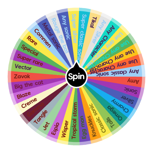 Sonic forces running battle challenge wheel | Spin the Wheel - Random ...