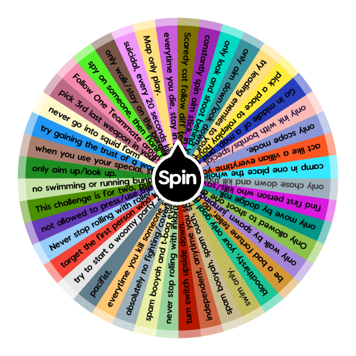 Splatoon 2 wheel challenges | Spin the Wheel - Random Picker