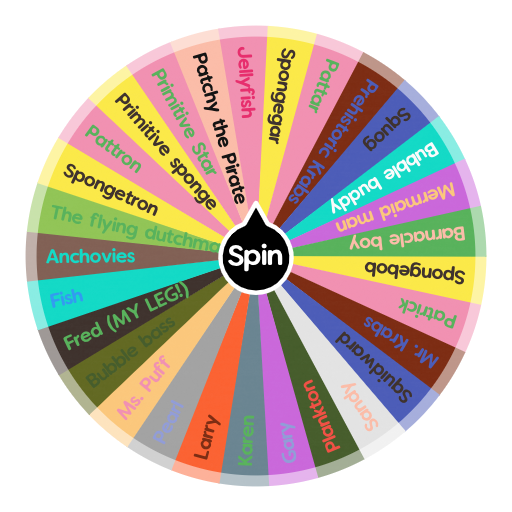 Spongebob characters | Spin the Wheel - Random Picker