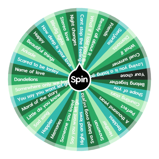 SPOTIFY Some sad songs SSSS | Spin the Wheel - Random Picker