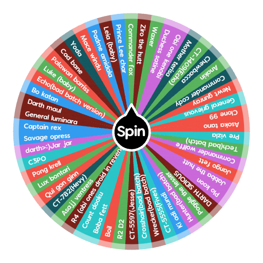 Star Wars the clone wars character wheel (includes clone wars series) | Spin the Wheel - Random ...