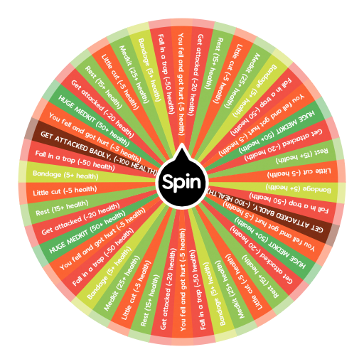 SURVIVAL GAME! SPIN 10 TIMES, START WITH 100 HEALTH | Spin the Wheel ...