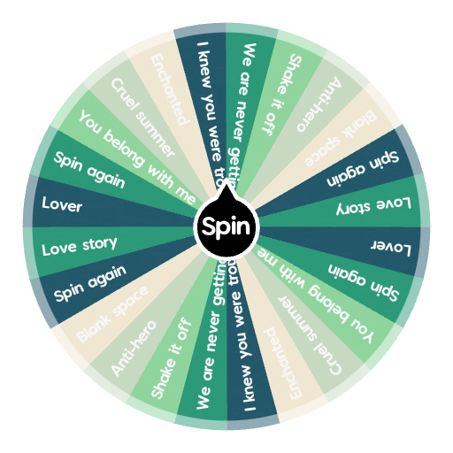 Taylor Swift songs | Spin the Wheel - Random Picker