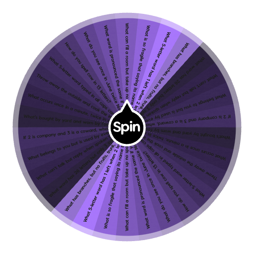 The wheel of Riddles~・ | Spin the Wheel - Random Picker