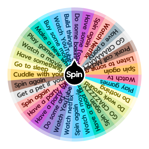 Things to do😀😎🍕💩😈😀🙃😎 | Spin the Wheel - Random Picker