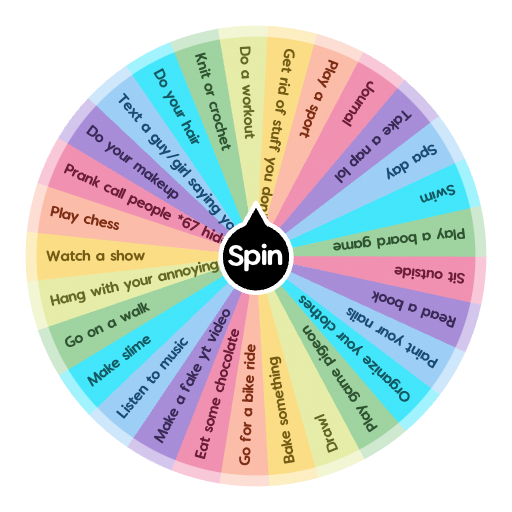 Things to do when bored (actually good) | Spin the Wheel - Random Picker