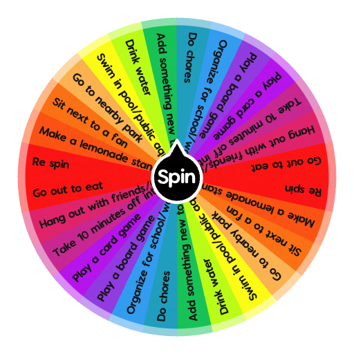Things to do when bored summer adition | Spin The Wheel - Random Picker