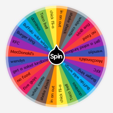 What fast food place to eat at | Spin the Wheel - Random Picker