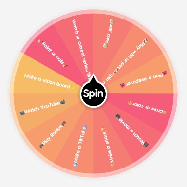 what to do when bored | Spin the Wheel - Random Picker