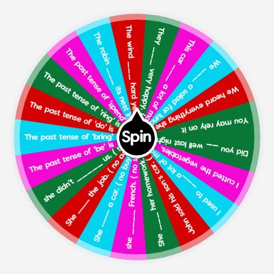 Irregular past tense verbs | Spin the Wheel - Random Picker