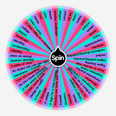 Art Block Prompt Wheel - for when you don't know what to draw | Spin ...