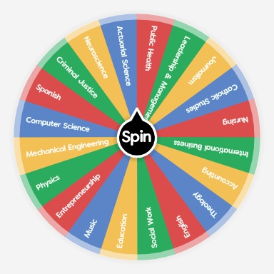 Wheel of Majors | Spin the Wheel - Random Picker