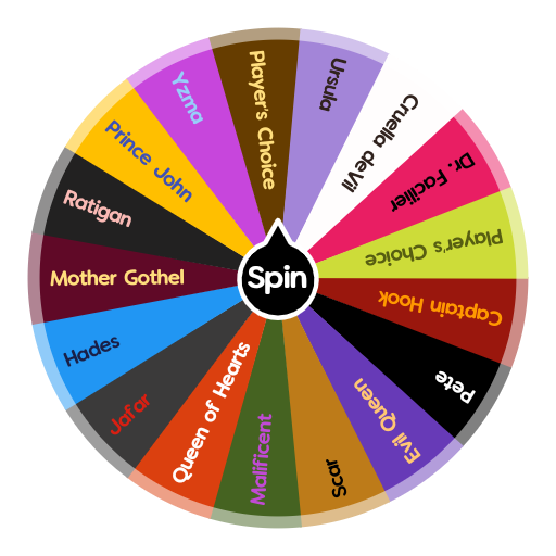 Villainous Characters | Spin The Wheel - Random Picker