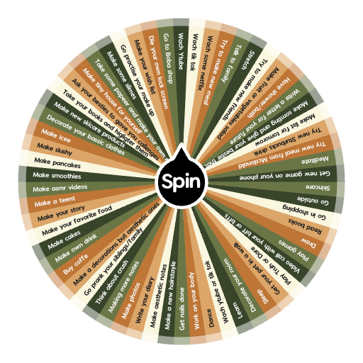 Wath to do when you🥑 are sleepy🌴aesthetic one🥥 | Spin the Wheel ...