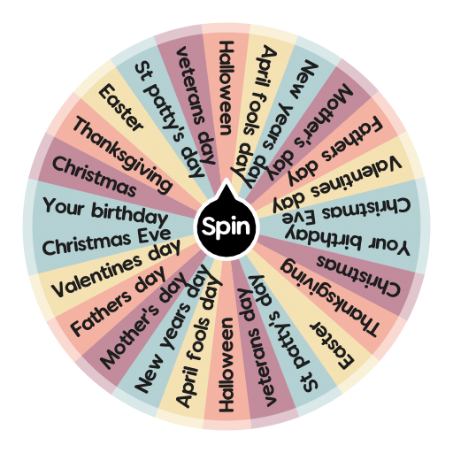 What holiday are you? | Spin the Wheel - Random Picker
