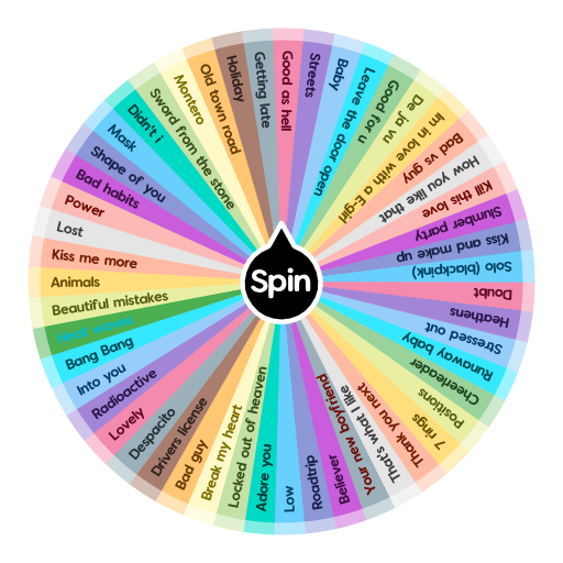 What song to listen to(search songs in YouTube) | Spin the Wheel ...