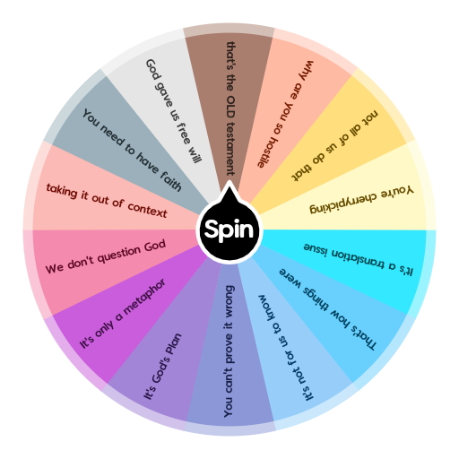 Wheel of Christian Excuses | Spin the Wheel - Random Picker