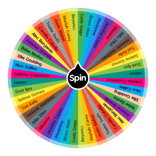 Who s Your Favourite Singer Spin The Wheel App