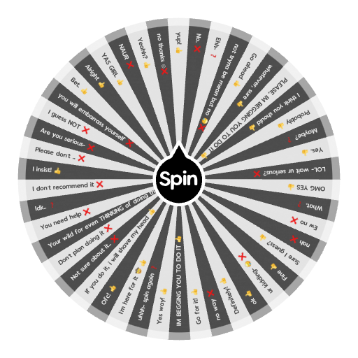 Yes or no [ =no] [👍=yes] [ = maybe] | Spin the Wheel - Random Picker